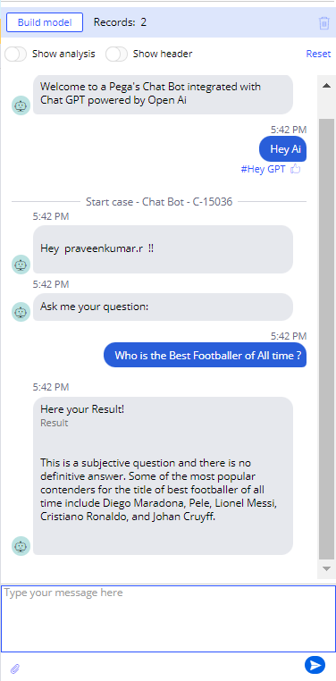 ChatGPT Integration With Pega Chatbot | Support Center