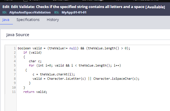 Only Alphabetical Characters Validation Support Center