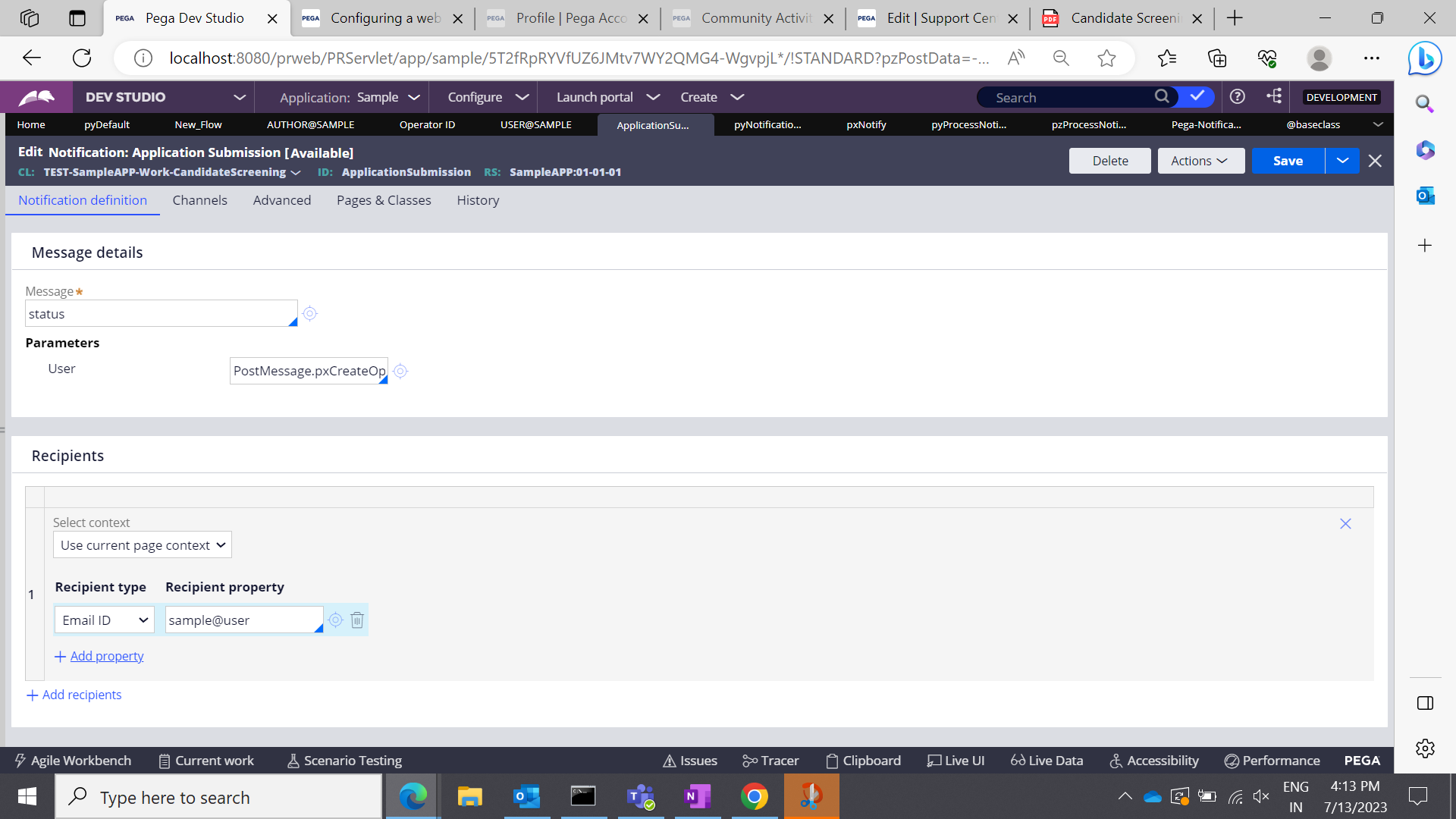 Send Notification. | Support Center