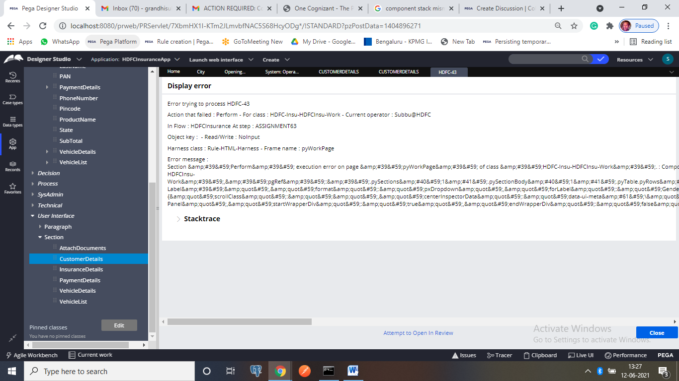 Component stack mismatch issue | Support Center